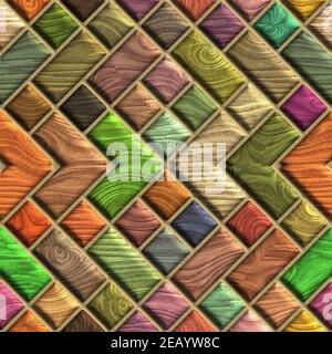 3D render seamless pave background tile with wood pattern texture Stock ...