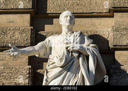 Statue of the Roman orator Cicero outside of the Palace of Justice in ...