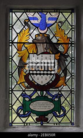 A stained glass window with the coats of arms of Nicholas Musgrave, St ...