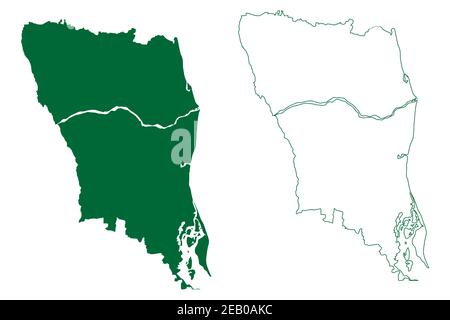 Nellore district (Andhra Pradesh State, Republic of India) map vector ...