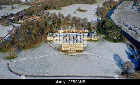 Aerial view Attingham Park & Hall in Shropshire Uk Stock Photo - Alamy