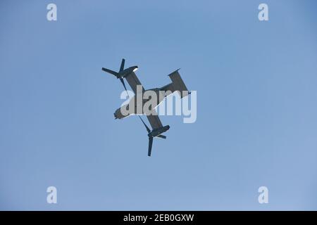 Under belly carriage of Bell Boeing USAF V-22 Osprey propellor aircraft ...