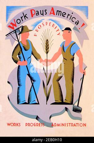 Work Pays America ! - Work Progress Administration - Federal Art ...