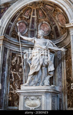 Statue of Jesus and Saint Longinus, the Roman soldier who pierced ...