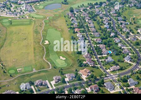 Aerial view of the Hawks Landing Golf Course and neighborhood, Madison ...