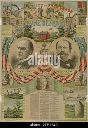 A vintage election poster for President Cleveland and Vice-President of ...