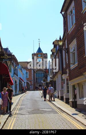 Historic buildings Mermaid Street near Mermaid Inn pub, Rye, East ...