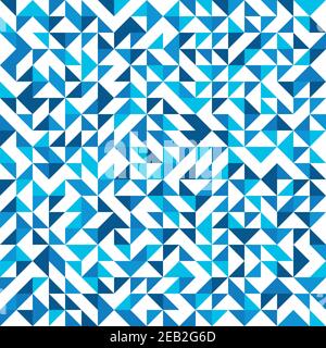 Abstract mosaic of right triangles. Blue right triangles scattered on ...