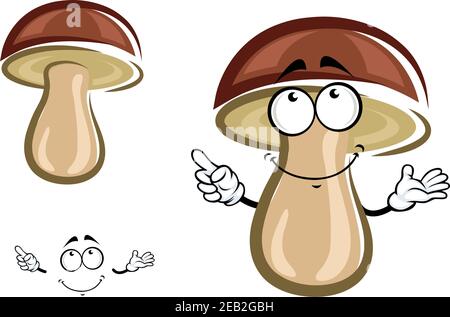 Birch mushroom icon. Cartoon forest cap fungus isolated on white ...