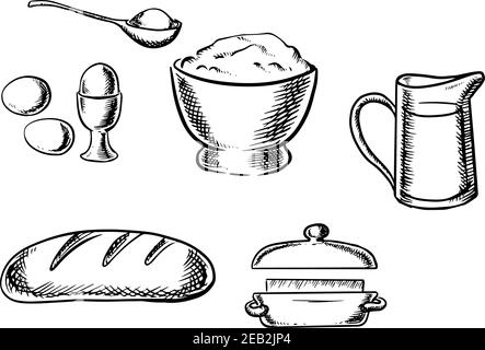 Baking Or Cooking Icons Black & White Set Big Stock Vector Image & Art ...