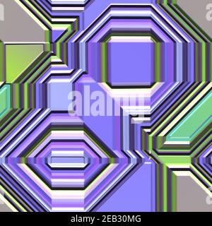 3D render of hi-tech metallic seamless background tile with unique ...