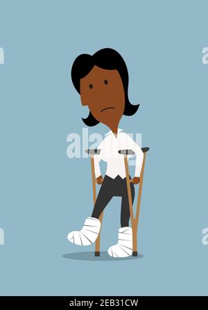 African American woman on crutches Stock Photo - Alamy