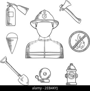 fireman profession in suit Stock Vector Image & Art - Alamy