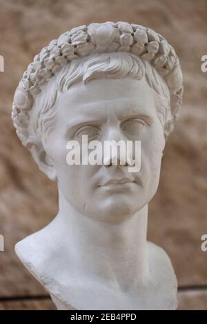 Emperor Augustus (63 BC-14 AD). Statue of Augustus as Jupiter. First ...