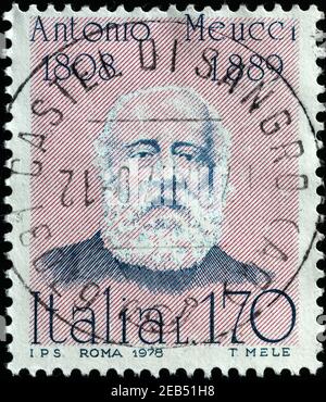 Portrait of Italian inventor Antonio Meucci. (1808-1889 Stock Photo - Alamy