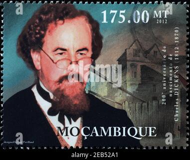 Charles Dickens portrait on postage stamp Stock Photo - Alamy
