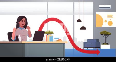 Business Woman Falling Down Vector. Finance Miskate, Business ...