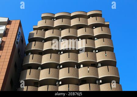 Typical modern Japanese high rise apartment building in Fukuoka Japan ...