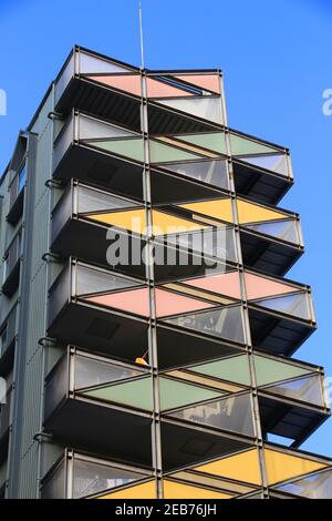 Typical modern Japanese high rise apartment building in Fukuoka Japan ...