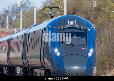 Hull Azuma trains in their new blue livery Stock Photo - Alamy