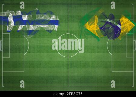 Brazil vs. Greece Soccer Match - Soccer balls in Brazil and Greece ...