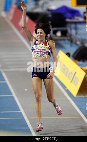 Great Britain's Helen Clitheroe celebrates winning the women's 3000m ...