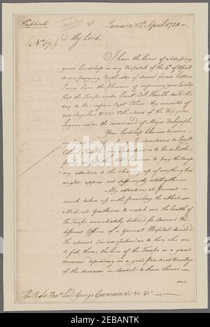 Dalling, John. Jamaica. To Lord George Germain Stock Photo - Alamy