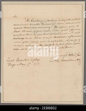 Hamilton, Alexander. Valley Forge. To Morgan Stock Photo - Alamy