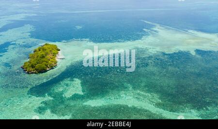 An aerial view of the Balicasag Island in Bohol, Philippines Stock ...