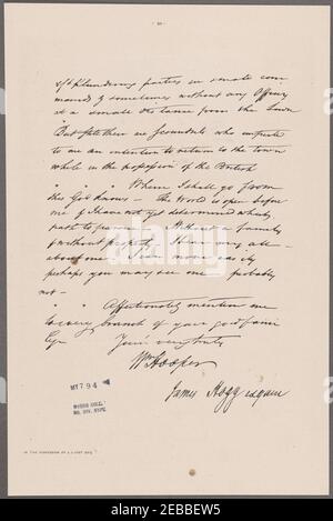 Hooper, William. (McCulloc). To James Hagg Stock Photo - Alamy