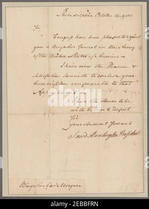 Huntington, Samuel. Philadelphia. To Brigadier General Morgan Stock ...