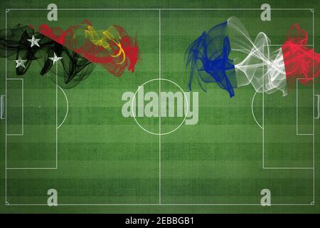 Guinea vs France Soccer Match, national colors, national flags, soccer ...