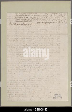 Leisler, Jacob. New York. Letter from N.N. to a friend in Amsterdam ...