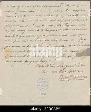 Letter from Francis Preston Stock Photo - Alamy