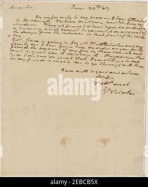 Letter from George Nicholas Stock Photo - Alamy