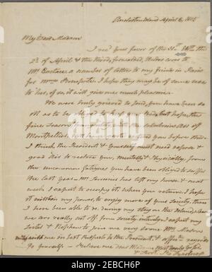 Letter from Ruth Barlow to Dolley Madison Stock Photo - Alamy