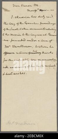 Letter to Martin Van Buren Stock Photo - Alamy