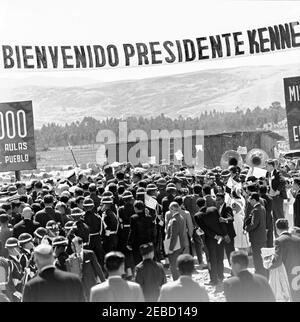 President John F Kennedy (left) and Colombian President Alberto Lleras ...