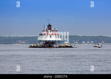 Thomas Point Shoal Light Lighthouse, Chesapeake Bay, Maryland Stock ...