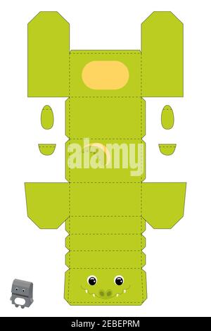 Party favor die cut crocodile box for birthdays, baby showers for ...