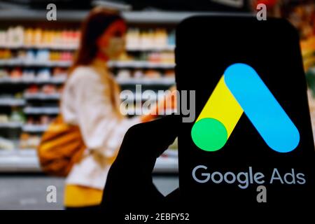 In this photo illustration, the Google Store logo is seen displayed on ...
