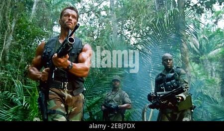 USA. Arnold Schwarzenegger, Carl Weathers, and Bill Duke in a scene ...
