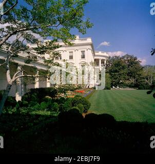 Rose Garden. View of the Rose Garden along the West Wing Colonnade. The ...