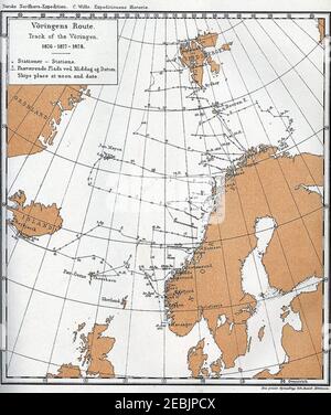 North atlantic expedition route Stock Photo - Alamy