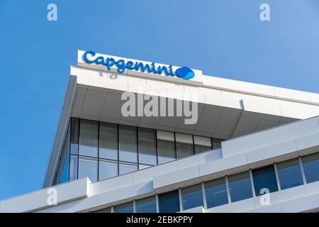 Exterior view of the headquarters of Capgemini, a French digital ...