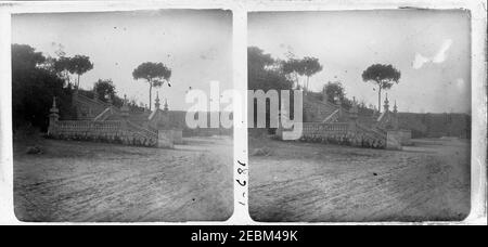 Una escala del parc de Montjuïc de Barcelona Stock Photo - Alamy
