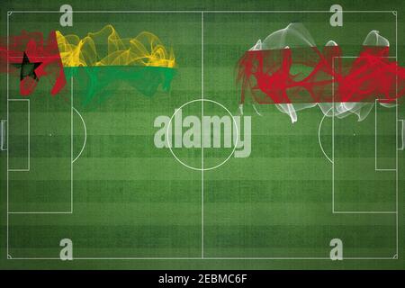 Costa Rica vs Guinea Soccer Match, national colors, national flags ...