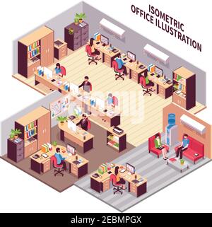 Interior isometric composition with furniture rooms and comfort symbols ...