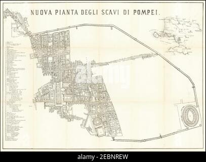 Nuova pianta degli scavi di Pompei , Excavations Archaeology, Italy ...
