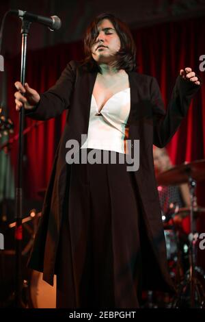 Hannah Field of Little May performing live on stage at Bush Hall in ...